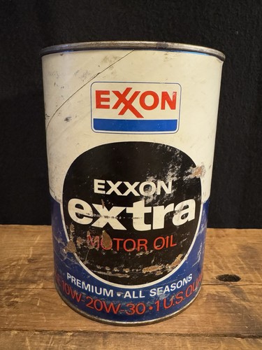 Vintage Exxon Extra Motor Oil SAE 10W-20W-30 1 Quart FULL Composite ...
