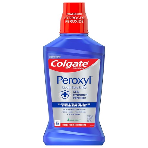 Colgate Peroxyl Antiseptic Mouthwash and Mouth Sore Rinse, 1.5% ...