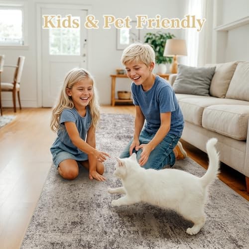 3x7 Runner Rug for Hallway Kitchen:Abstract Non Slip Washable Floor Mat ...