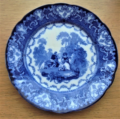 Antique Doulton Flow Blue Watteau Pattern 8 inch Plate | eBay