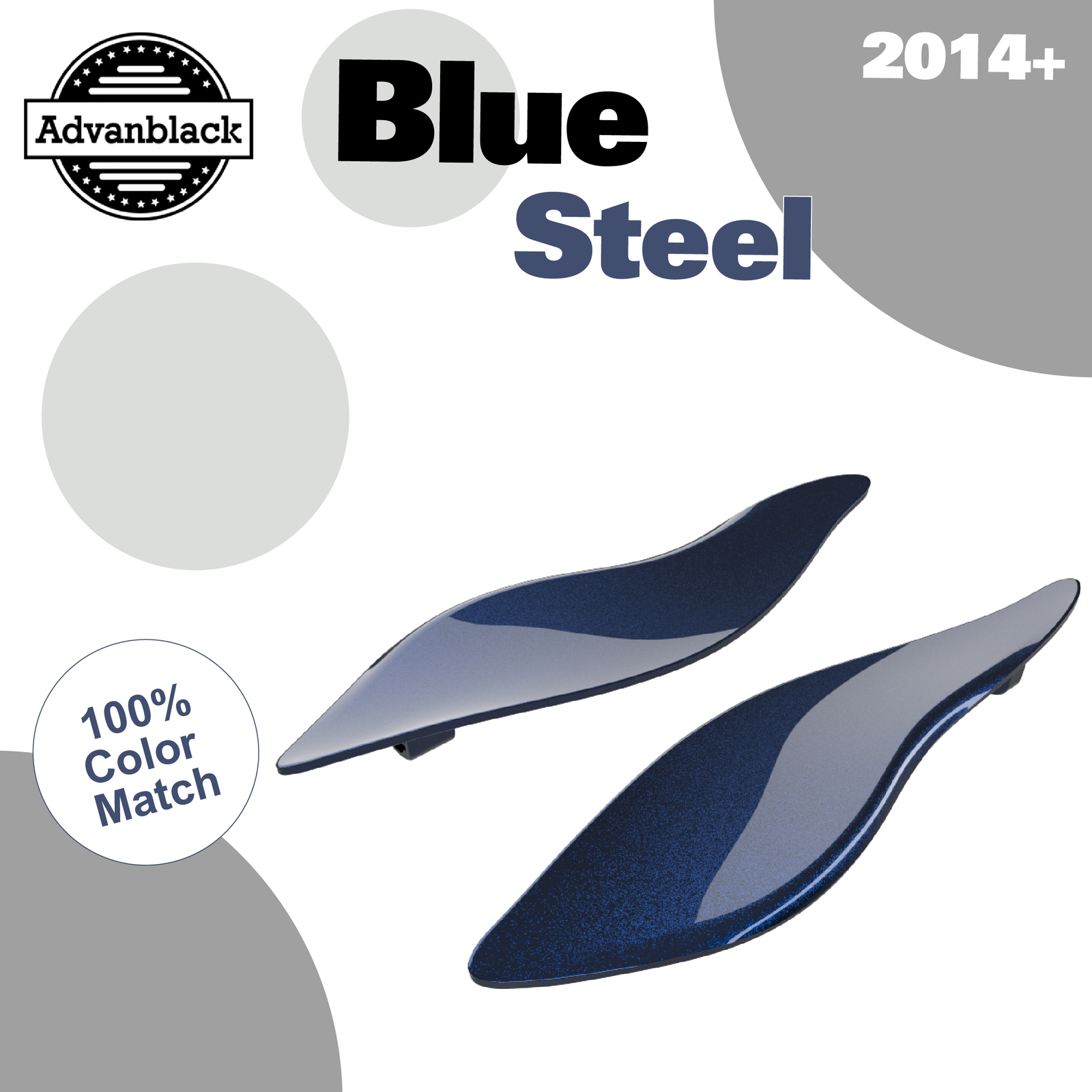 Blue Steel Fits 14+ Harley Air Deflectors Batwing Fairing Deflectors ...
