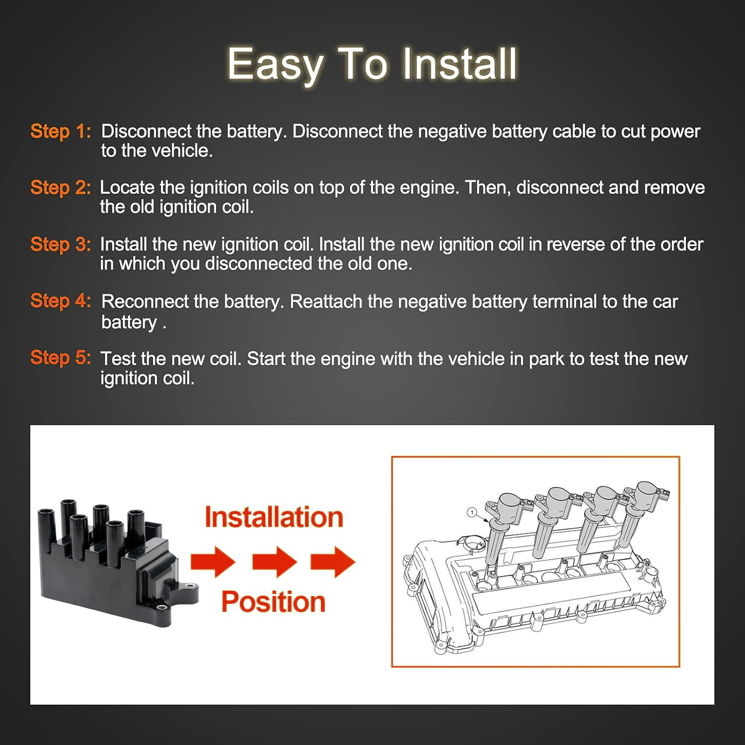 1X OEM Ignition Coil For 01-08 Ford F-150 4.2L Taurus Mercury 3.0L ...