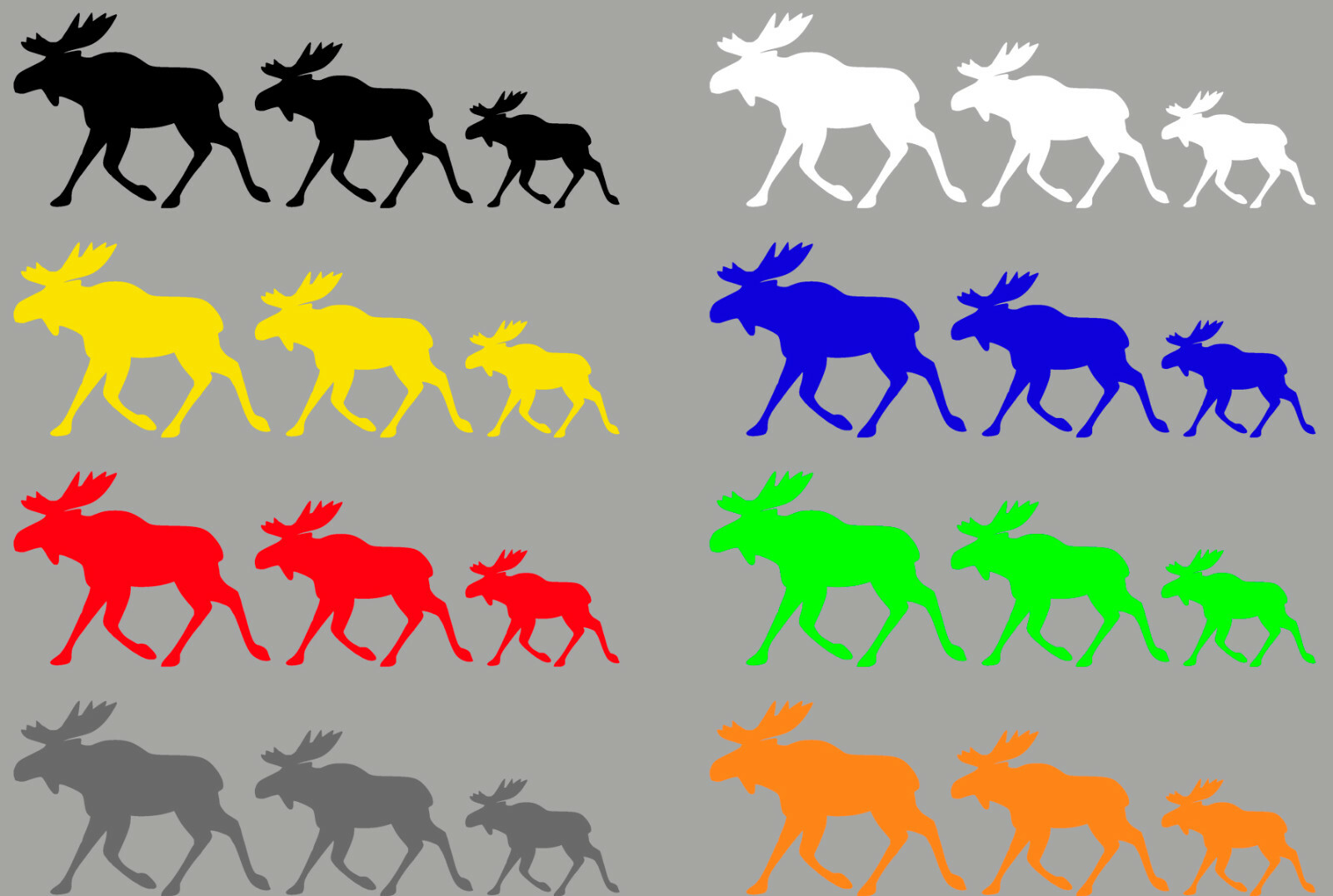 Aufkleber Elch Elchfamilie Rentier Schweden Norwegen Finnland Auto Bus ...