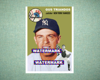 Gus Triandos New York Yankees 1954 Style Custom Baseball Art Card | eBay
