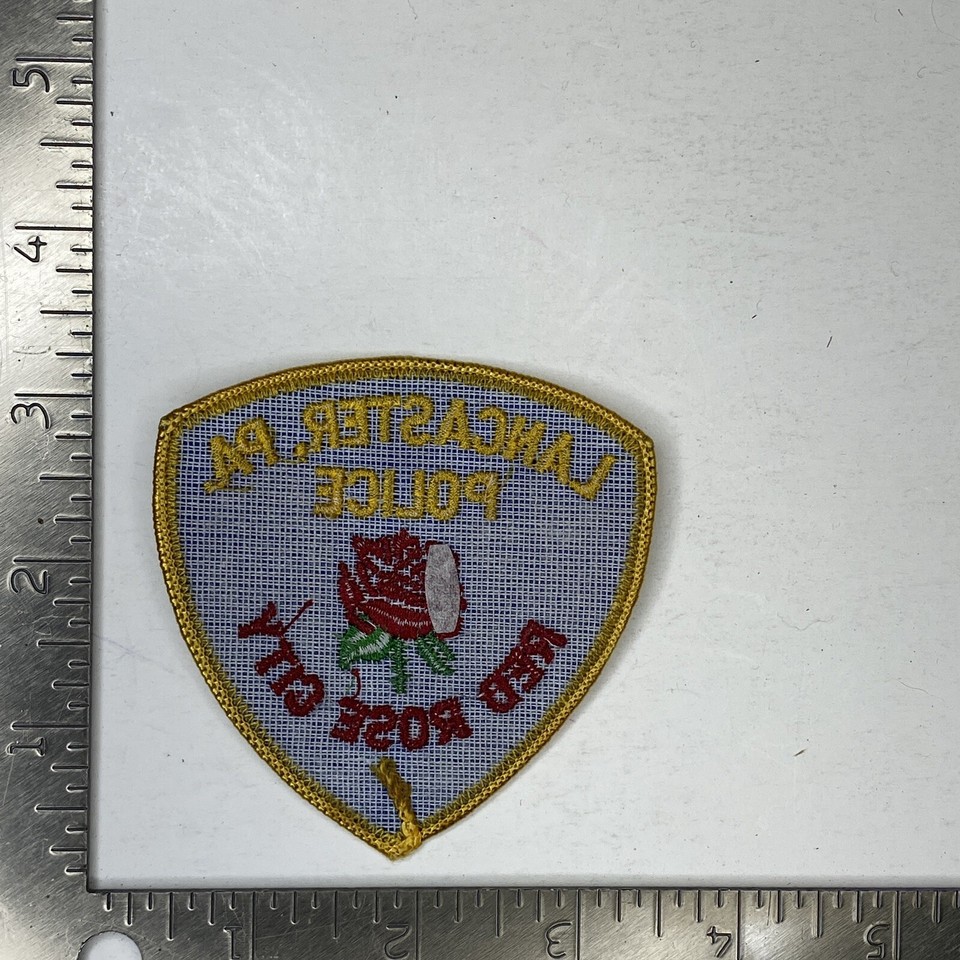 Lancaster Police Red Rose City Blue Shield Patch Yellow Border | eBay