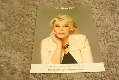 JOAN RIVERS 1933-2014 tribute ad with "Oh Grow Up!" and E! ad "Irreplaceable" | eBay