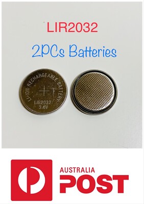 2 LIR2032 Rechargeable Button Batteries 3.6V 40mAh lithium batteries ...