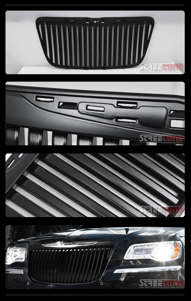 For 11-14 Chrysler 300 300C Matte Black Vertical Front Grill Grille ...