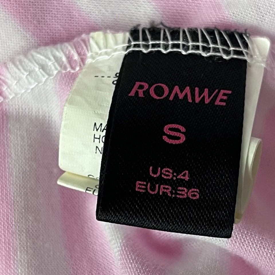 Romwe Pink Striped Lace Trim Babydoll Cami Top Women’s Small | Y2K ...