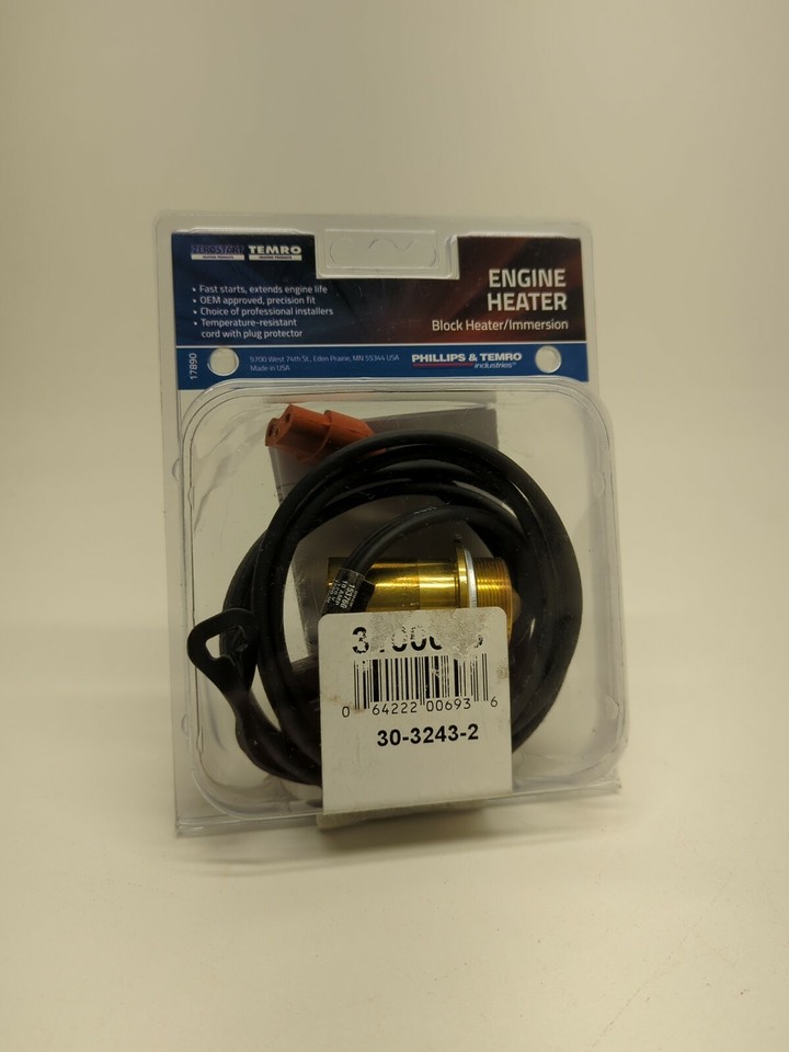 Phillips & Temro 17890 Engine Heater Freeze Plug/Immersion Block Heater ...