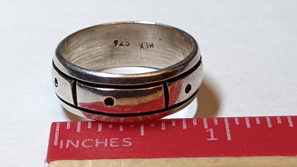 MEXICO STERLING SILVER BAND RING SIZE 10 3/4 STAMPED MEX 925 | eBay