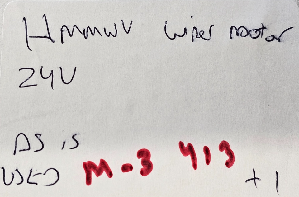 OEM HMMWV M998 Humvee Windshield Wiper Motor Electrical 24V 12342501 | eBay