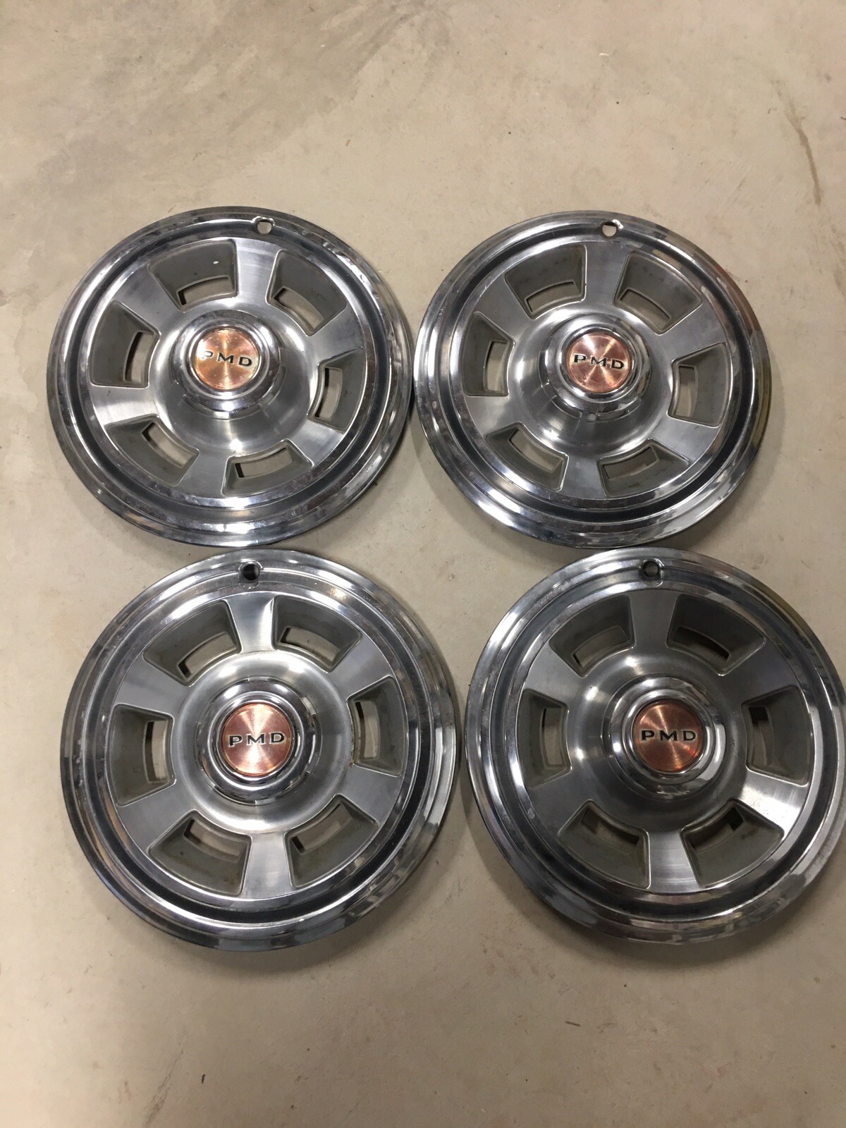 SET OF 4 1967 PMD PONTIAC FIREBIRD, TEMPEST PRE OWNED 14'' WHEEL COVERS ...