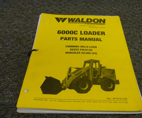 Waldon 6000C Loader w Hercules G2300 LPG Engine Parts Catalog Manual ...