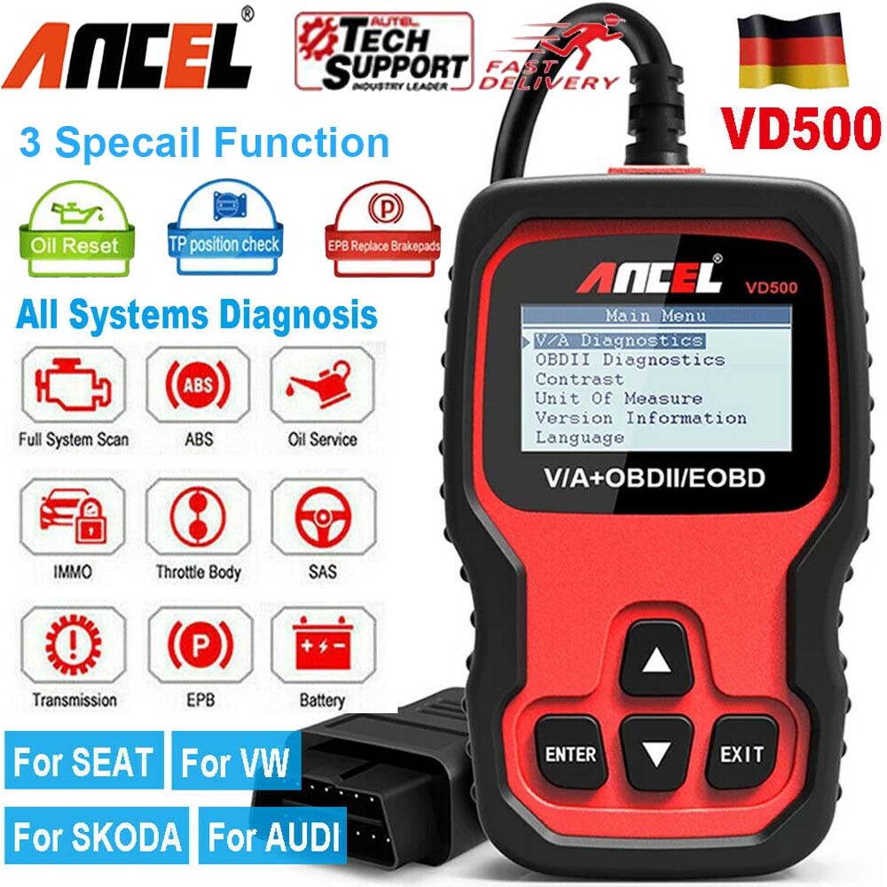 KFZ Diagnosegerät OBD2 Gerät Auto Alle System EPB ABS Scanner fit für VAG