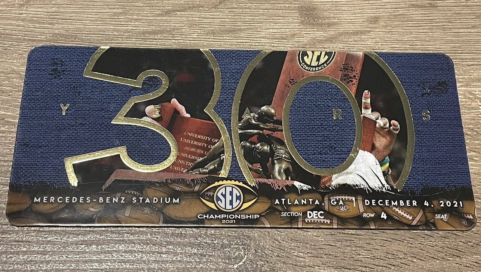 2021 SEC Championship Game Commemorative Souvenir Ticket Stub Alabama ...