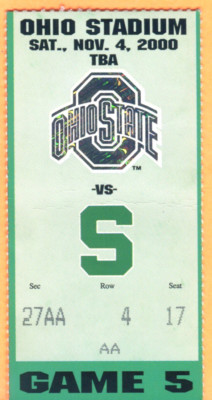 11/4/00 OHIO STATE/MICHIGAN STATE FOOTBALL TICKET STUB | eBay