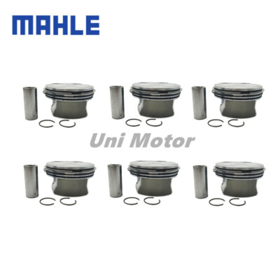 OEM Mahle 6 x Piston & Ring Sets 2720308917 For Mercedes C350 C350 E350 ...