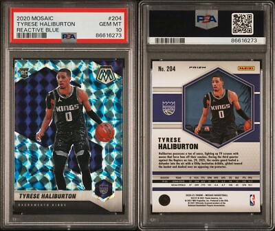 2020 Panini Mosaic Tyrese Haliburton Reactive Blue RC #204 PSA 10 | eBay