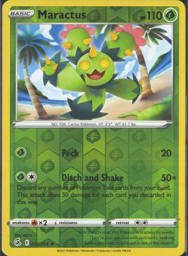 Pokemon TCG - Maractus #012/264 Reverse Holo SWSH08: Fusion Strike NM ...