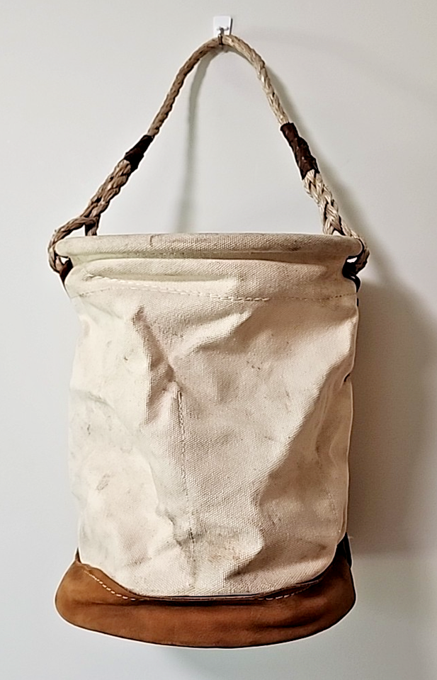 Vintage Klein Tools Lineman’s Canvas And Leather Bucket Bag Model 5104 ...