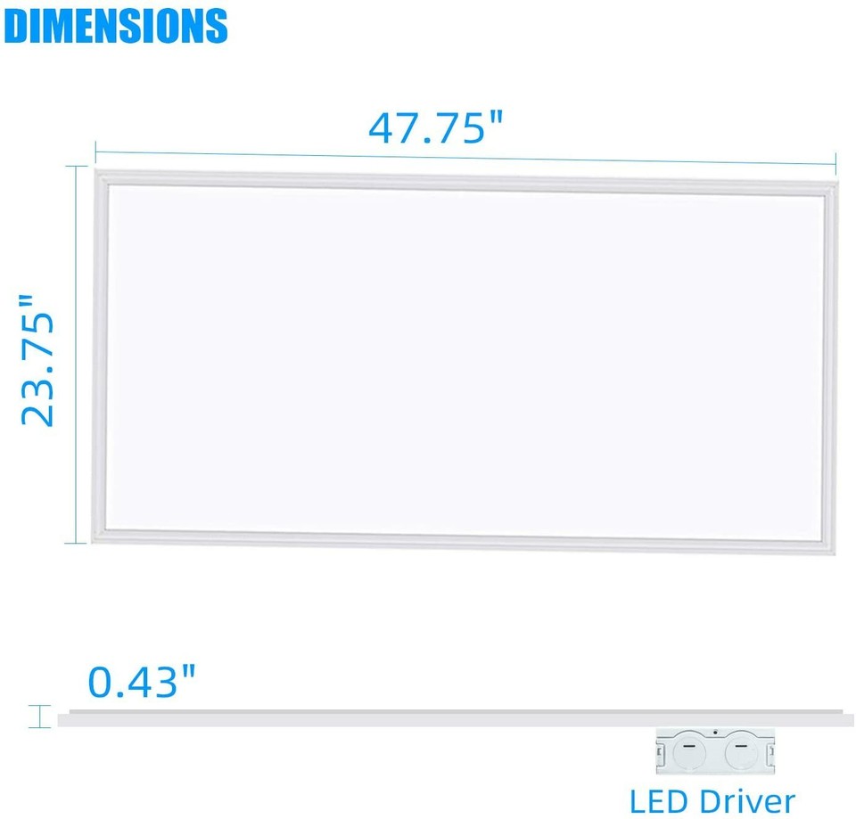 4x 2x4Ft LED Panel Light Drop Ceiling 75W 5000K Ultra-thin Home/Office ...
