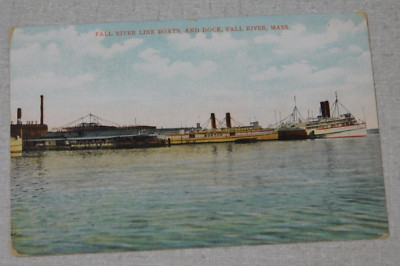 Fall River Line Boats and Dock Fall River Massachusetts postcard | eBay
