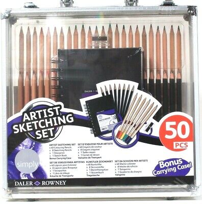 One Daler Rowney Simply 50 Piece Artist Sketching Set With Bonus ...