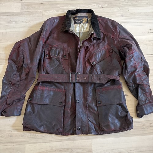 Belstaff Vintage trialmaster 1960s 60s Waxed Cotton Jacket Cardinal Red-Rare-44 | eBay