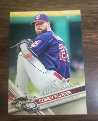 COREY KLUBER 2017 TOPPS SERIES 1 CARD #257 INDIANS (AMERICAN LEAGUE ...