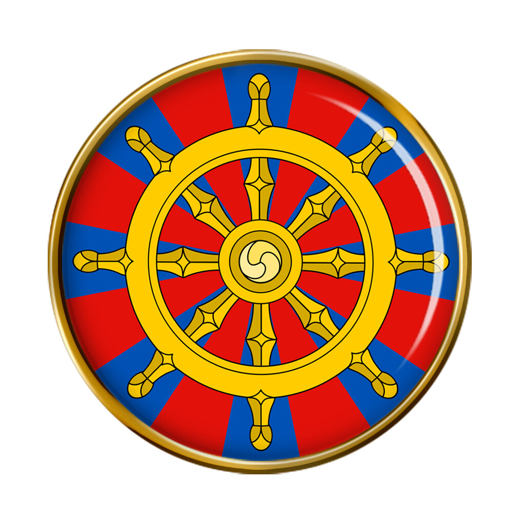 Dharmacakra Wheel of Dharma Buddhism Pin Badge | eBay UK