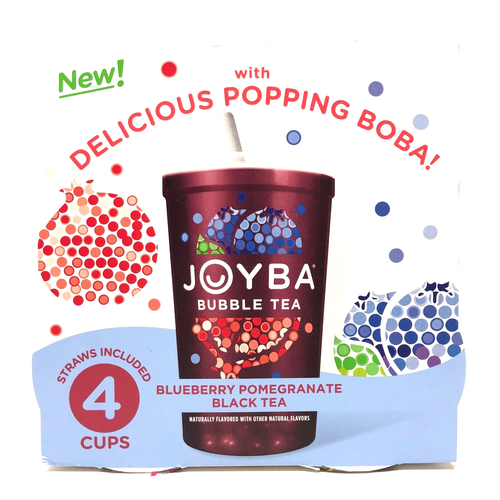 Joyba BLUEBERRY POMEGRANATE Black Bubble Tea 4 Pack, 12 Fl. Oz. Cups ...