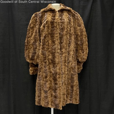 Wmns 40s 50s Vintage GEYERMAN'S Brown Genuine Mink (?) Fur Long Coat 44 ...