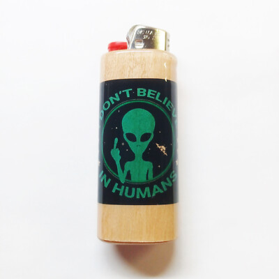 I Don't Believe In Humans Alien Lighter Case Holder Sleeve Fits Bic ...