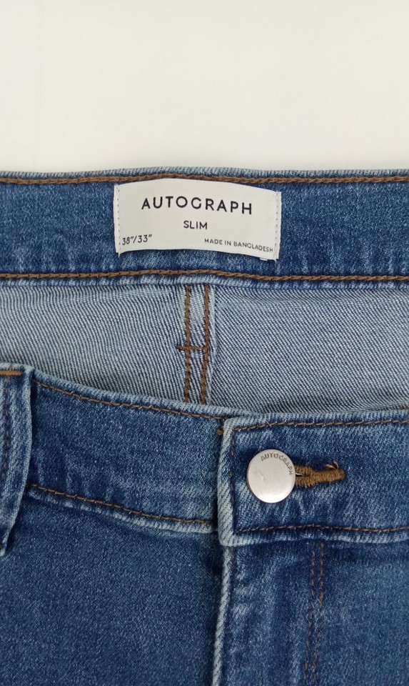 Autograph Men's Jeans Blue Slim Fit Soft Touch 5 Pocket Denim New | eBay
