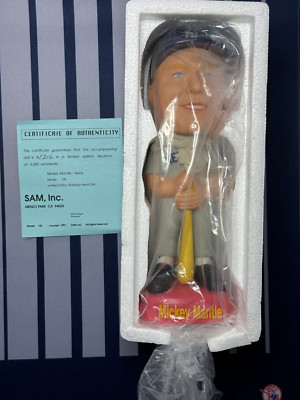 1999 SAM Inc. MICKEY MANTLE BOBBLEHEAD w/ Box & Cert #'d 1306/5000 | eBay