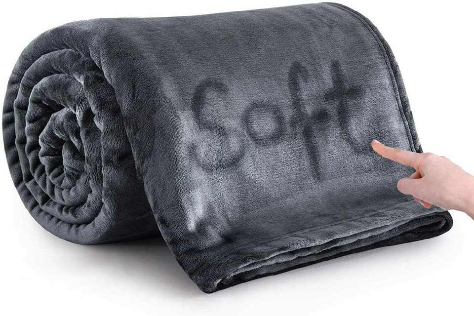 Reversible Large Faux Fur Fleece Throw Super Soft Light Weight Sofa Bed ...