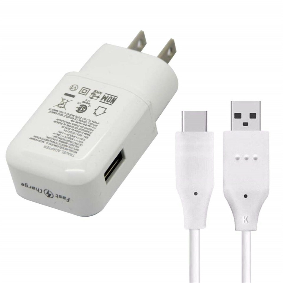 Original LG Rapid Fast Wall Charger +Type C Cable For LG G5 G6 G7 G8 ...