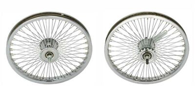 Lowrider Chrome 16" 72 Spoke Wheel Set. Front and Back Coaster Wheel | eBay