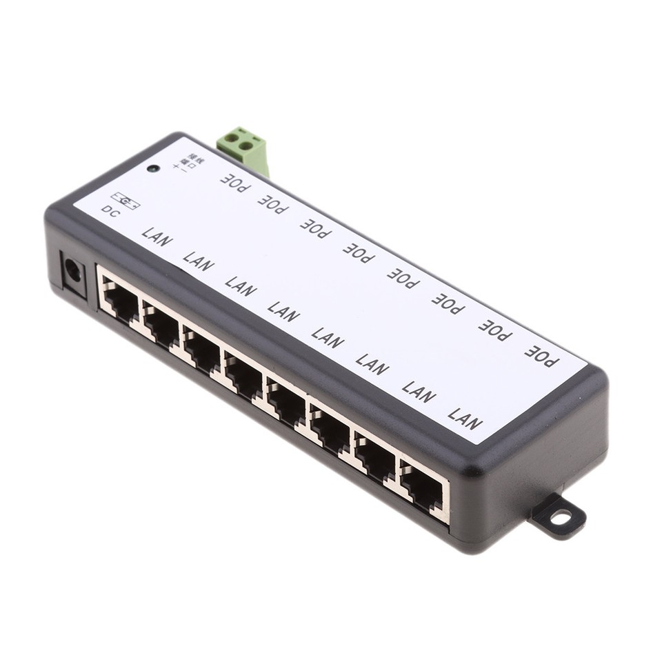8 LAN Multi POE Port Power Over Ethernet PoE injector Adapter for IP ...