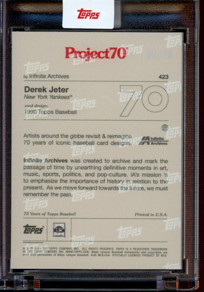 2021 Topps Project 70 Card #423 Derek Jeter Infinite Archives Rainbow ...