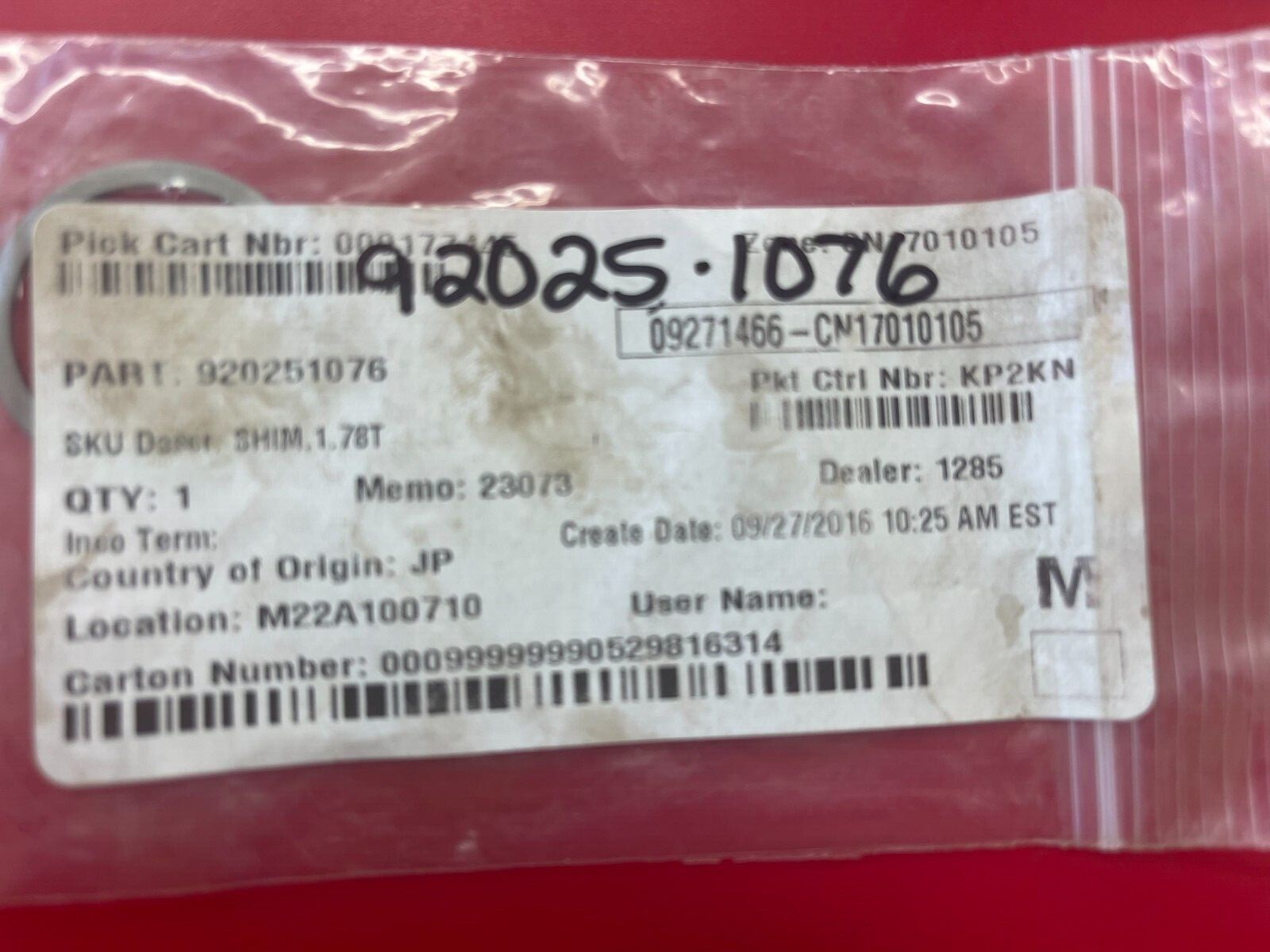 ***NOS KAWASAKI 92025-1076 SHIM,1.78T (ACTIVE #) | eBay