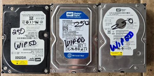 Lot of 3 WD WD2500 Western Digital 250GB SATA Hard Drive 3.5" | eBay