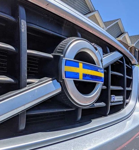 Swedish Flag 135mm VOLVO Grill Badge Emblem XC60, 2015+ S60, V60 Swede ...