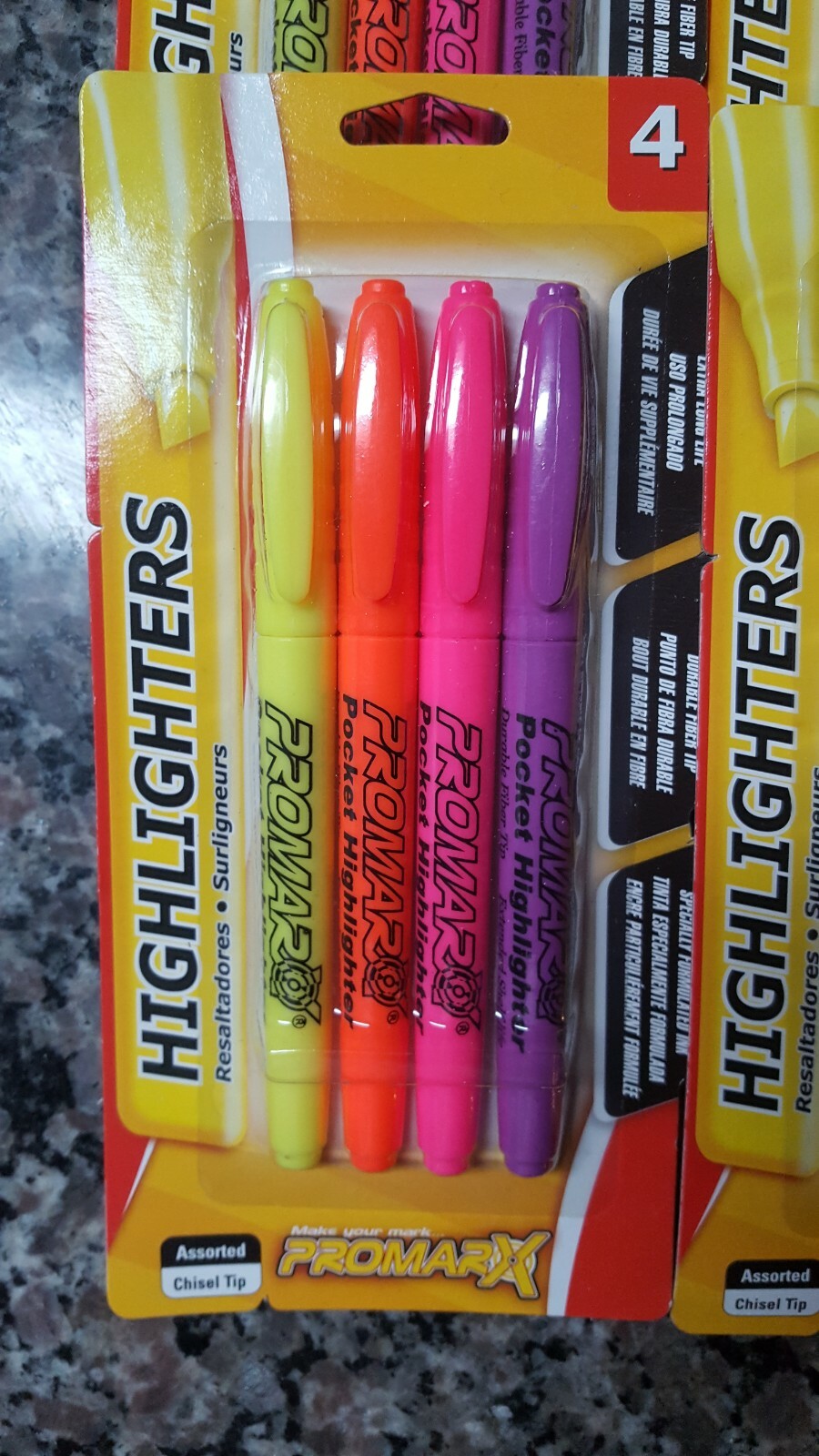 Promarx Glowline Highlighters Multicolor 4-Pack Yellow Orange Pink ...