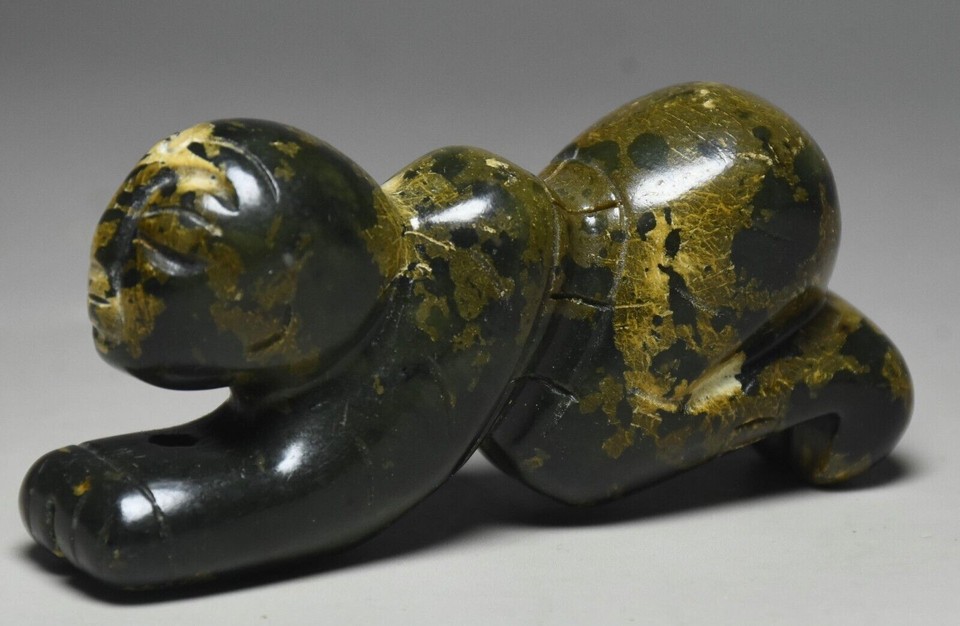 8CM China Hongshan Culture Old Green Jade People Person Servant Amulet ...