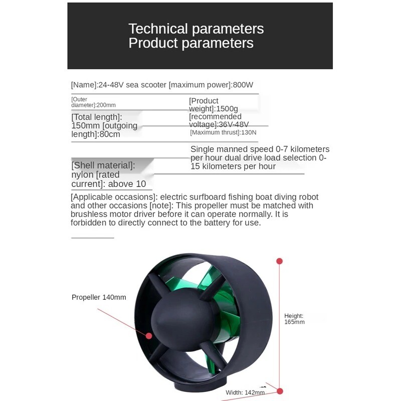 Underwater Thruster Fishing Boat Kayak Thruster Diving Robot Thruster ...