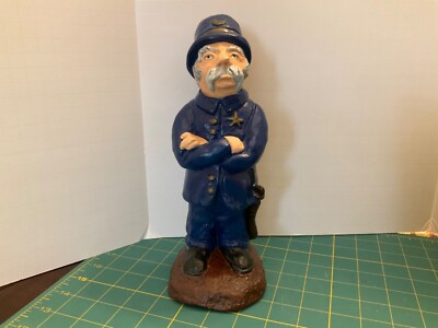 UNIQUE ceramic SCULPTURE figurine POLICE FIGURINE 10" TALL POLICEMAN ...