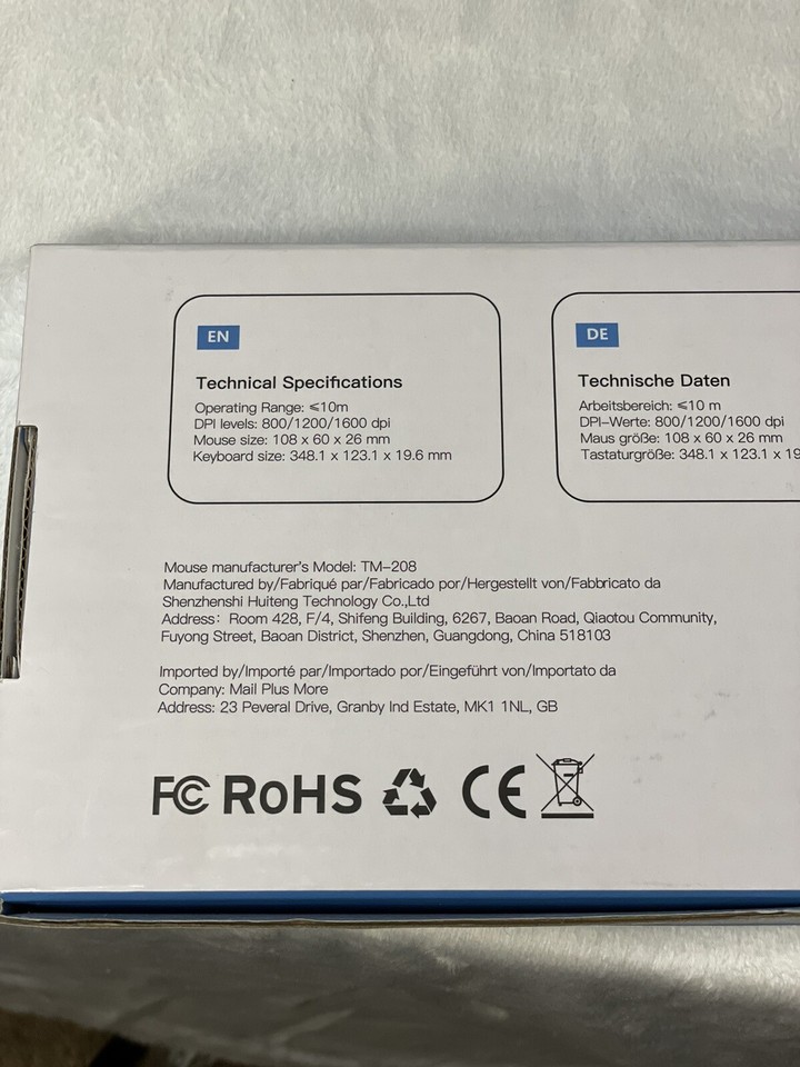 OMOTION Silver and White Wireless Bluetooth Keyboard and Mouse Combo ...