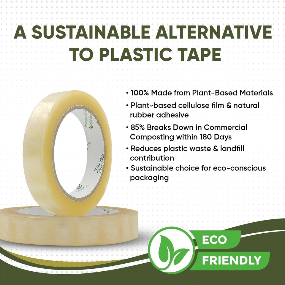 Biodegradable Eco-Friendly Tape | Durable Clear Heavy-Duty Packaging ...
